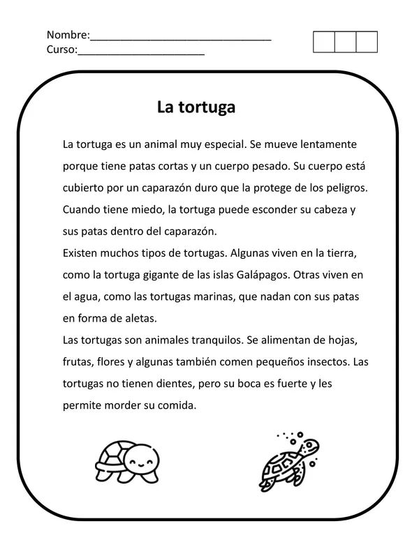 Fichas de Comprensión de Lectura- Animales | profe.social