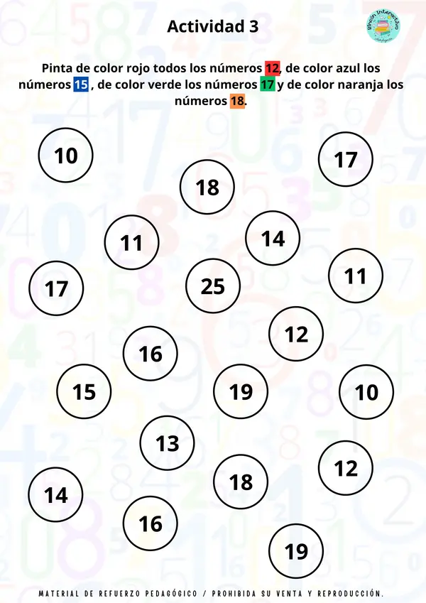CUADERNILLO FAMILIA DE NÚMEROS DEL 10 AL 39 | profe.social