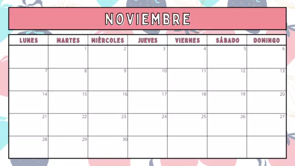 Calendario Noviembre | profe.social