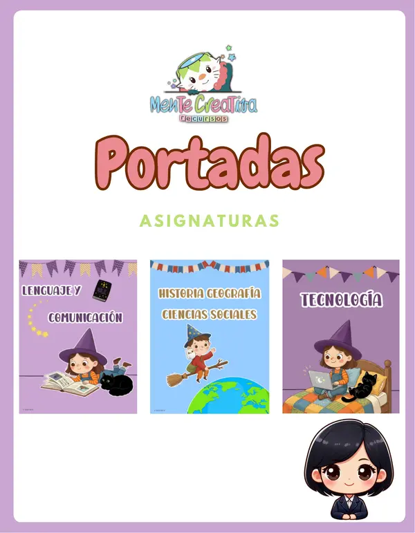 Portadas de cuadernos infantiles por asignatura | profe.social