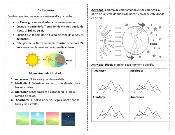 Ciclo diario 1° básico (día y noche) | profe.social