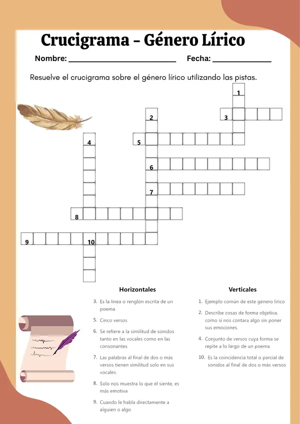 Actividades Género Lírico | profe.social