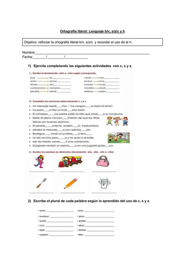 Ortografía c/s/z; b/v y h | profe.social