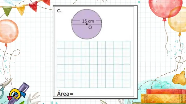Bingo matemática de área y perímetro del círculo. | profe.social