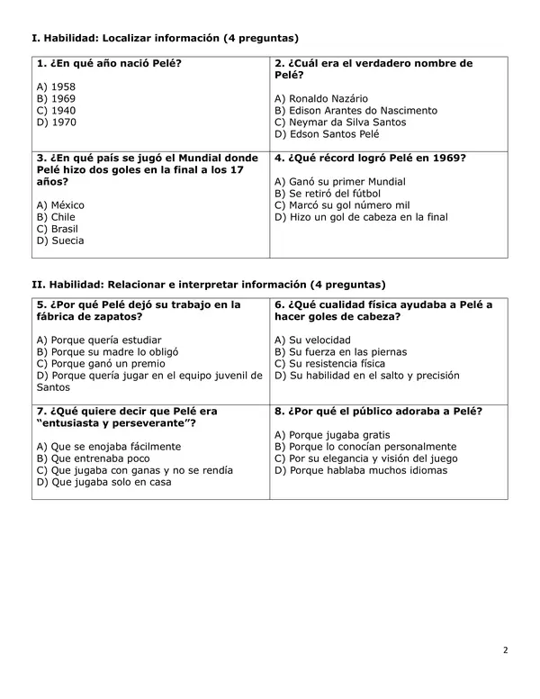 10 Test De Comprensión Lectora Tipo Simce Parte 2 Profe Social