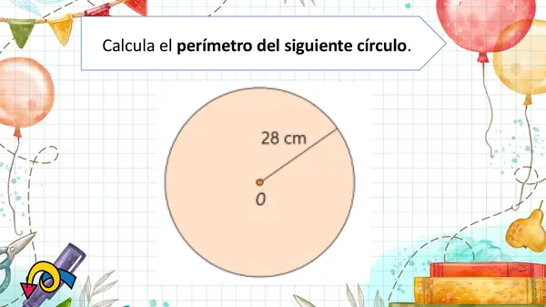 Bingo matemática de área y perímetro del círculo. | profe.social