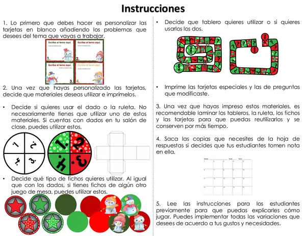 Navidad: juego de mesa personalizable | profe.social