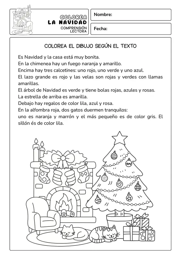 Actividad Comprensión lectora Colorea la navidad | profe.social