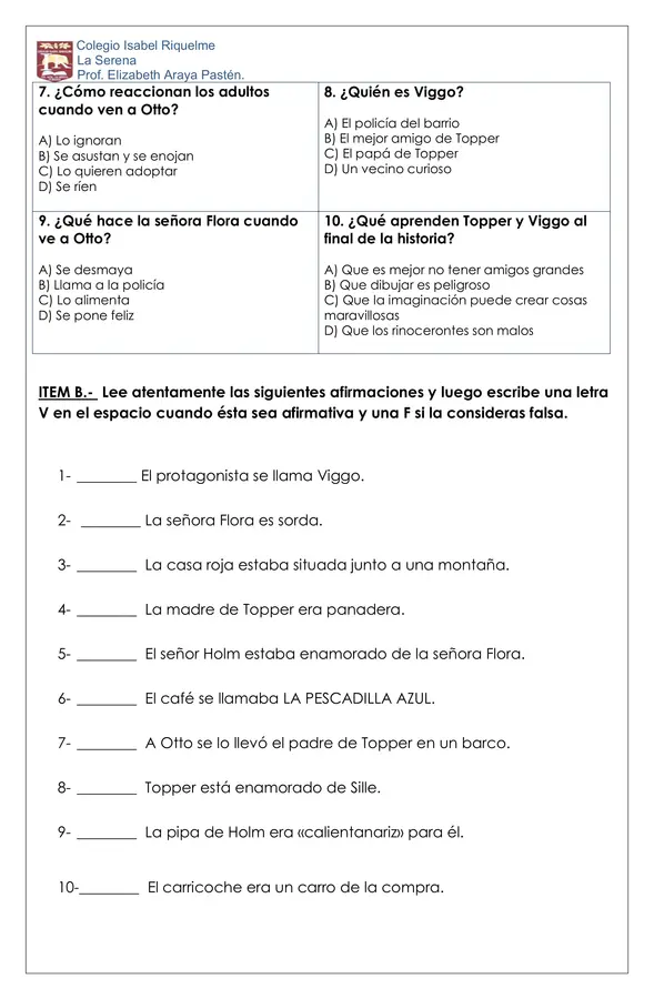 Prueba "Otto es un rinoceronte" | profe.social