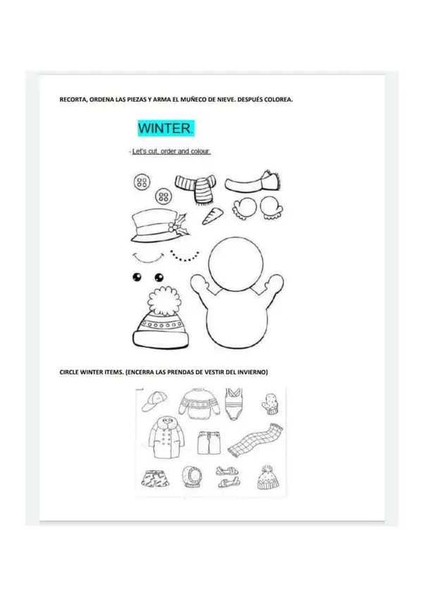 Winter - actividad en pdf | profe.social