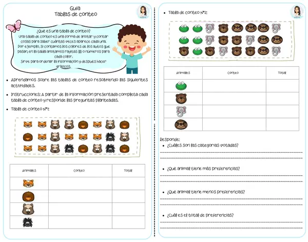 Guía tablas de conteo | profe.social